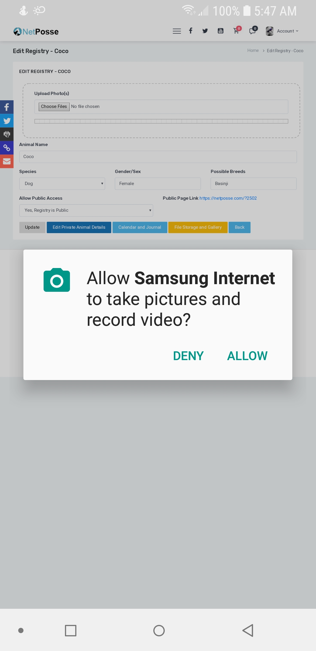 Unable to Upload Pictures